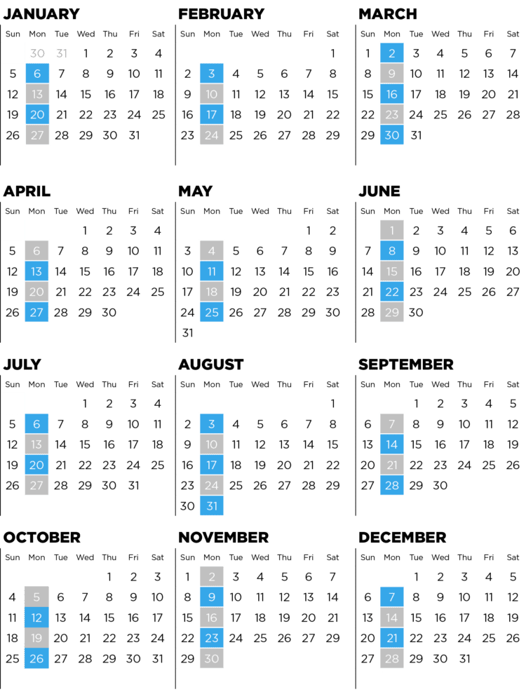 Start Dates Calendar | ILAC